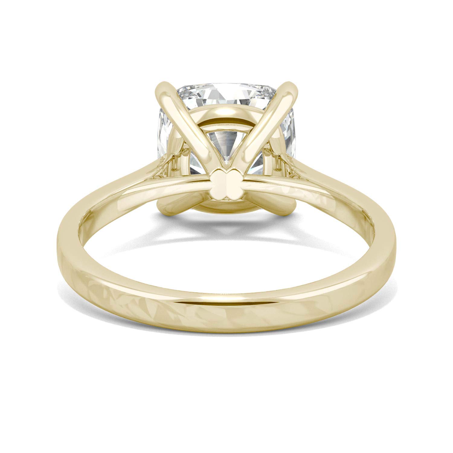 Charles & Colvard Created Moissanite 9mm Cushion Cut Solitaire Ring for Women | 3.3 cttw DEW | Lab Grown | Solid 14K Yellow Gold | Size 7