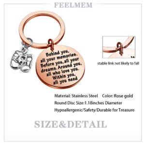 FEELMEM Theatre Drama Gift Drama Student Graduation Gift Keychain Behind You All Memories Theatre Jewelry for Actor Performer(RG)