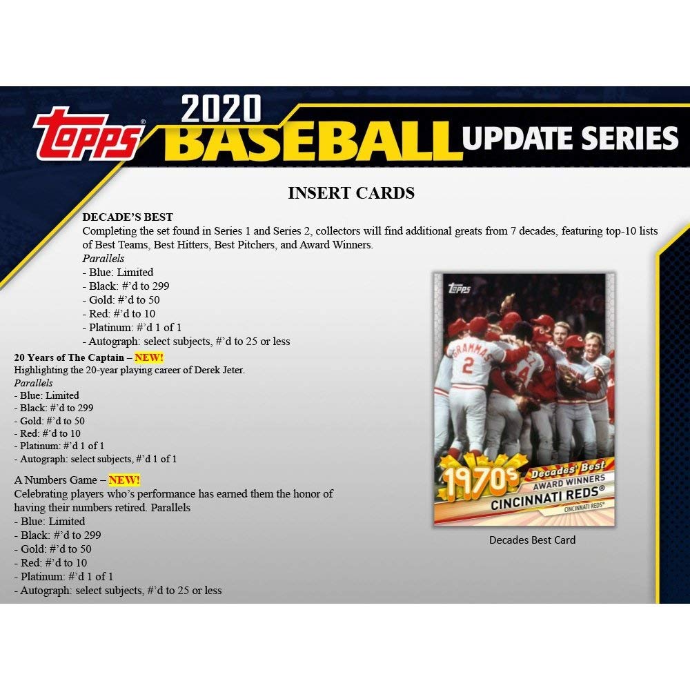 2020 Topps Traded and Update Series Baseball Unopened Blaster Box of Packs with 99 Cards including One EXCLUSIVE Coin Card and Possible Rookies Autographs and Jersey Cards