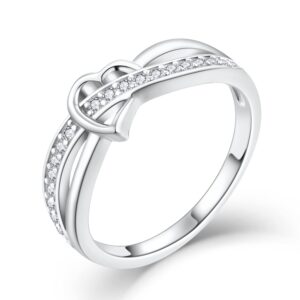 starchenie infinity heart ring for women 925 sterling silver size7