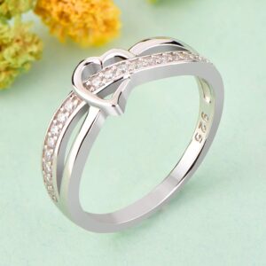 STARCHENIE Infinity Heart Ring for Women 925 Sterling Silver Size7