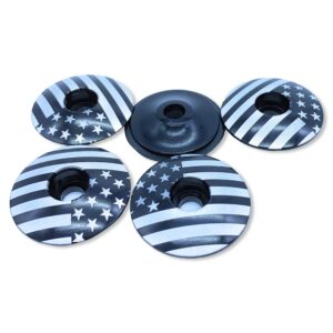 Bike Accessories - Bicycle Accessories - Mountain Bike Accessories - MTB Stem Cap - Headset Cap - Great Aesthetic Upgrade for Bike, Ebike, BMX, Road Bike - Customize your Ride! (Merica Black)