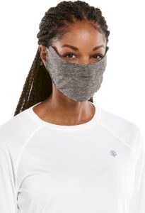 coolibar upf 50+ men's women's zenith uv mask - sun protective (small/medium- charcoal heather)