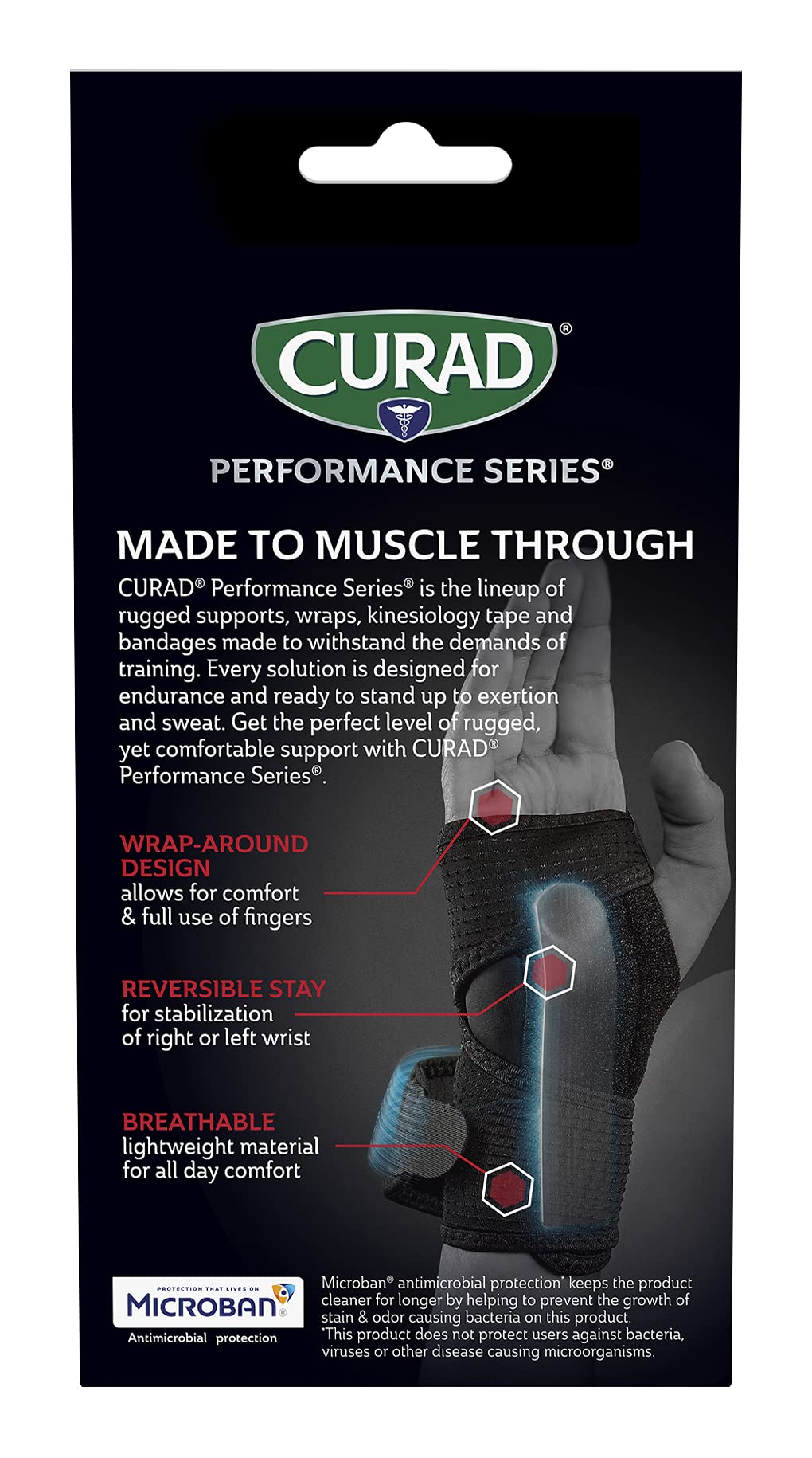 CURAD IRONMAN Wrist Support, Reversible Rigid Wrist Brace for Mild Sprains, Strains, Joint Injuries, Carpal Tunnel Pain Management, 2 Adjustable Straps, Universal Fit for Right or Left Wrist, 1 Brace