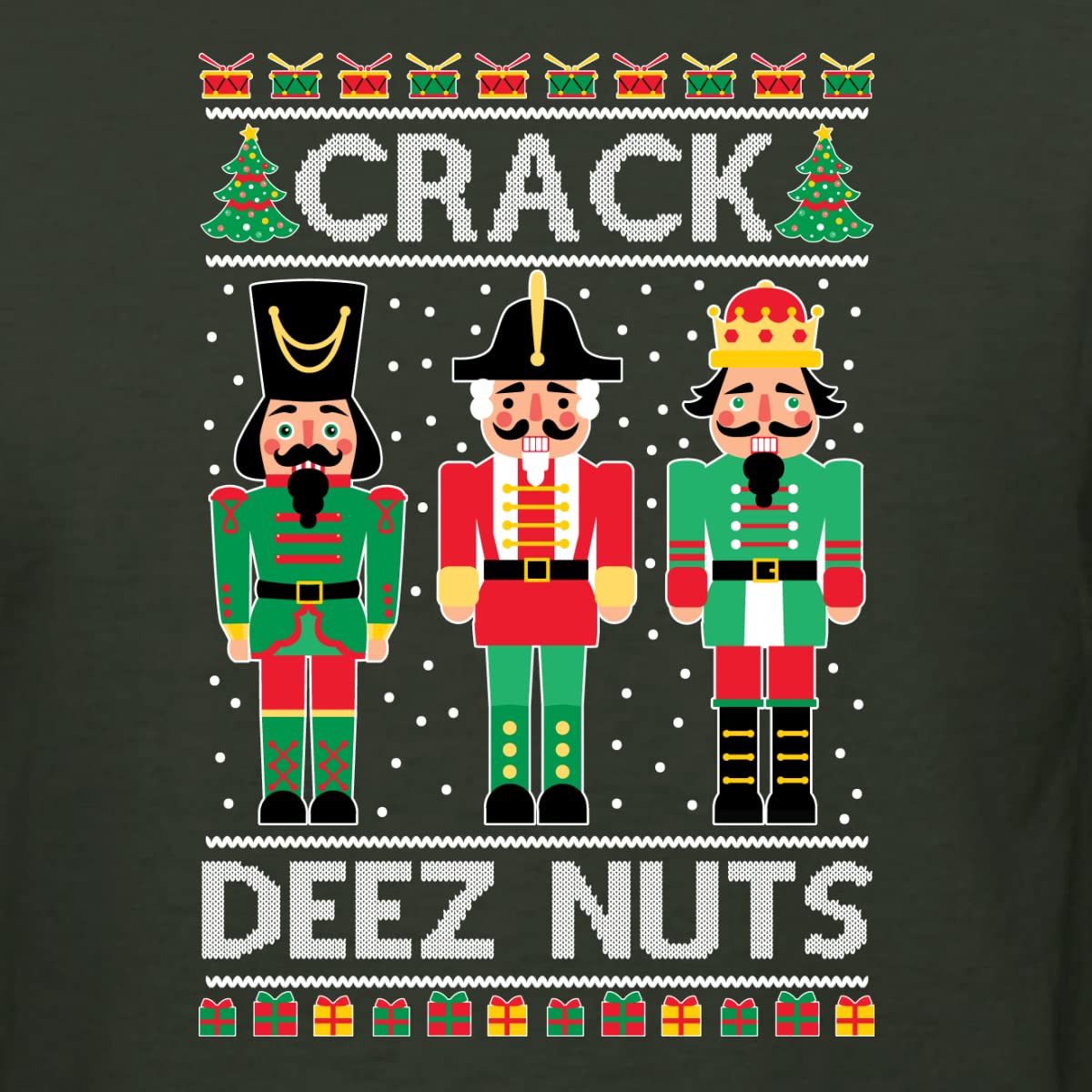 Wild Bobby Crack Deez Nuts Meme Ugly Christmas Sweater Unisex Crewneck Sweatshirt, Forest Green, Small