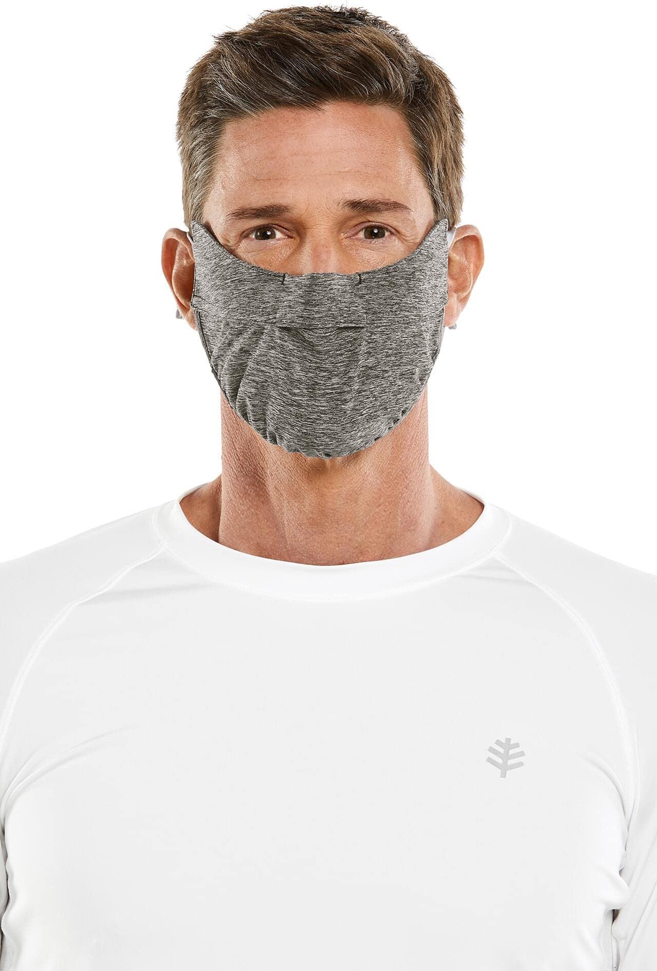 Coolibar UPF 50+ Men's Women's Zenith UV Mask - Sun Protective (Small/Medium- Charcoal Heather)