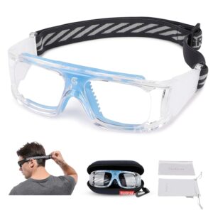 soogree sports goggles for basketball soccer football protective eyewear goggles eye safety glasses anti fog pc lens for men adults (blue)