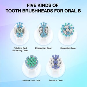 Replacement Toothbrush Heads Compatible for Oral B Braun Electric Toothbrush,10 Pack Professional Precision Brush Heads for Oral b 7000/Pro 1000/9600/ 5000/3000/8000