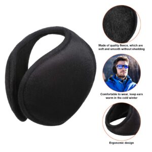 Ear Muffs For Winter Ear Warmer Ear Covers Over The Head Ear Muffs for Men Women Outdoor(Black,4 Pieces)