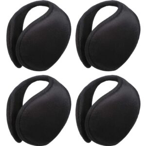 ear muffs for winter ear warmer ear covers over the head ear muffs for men women outdoor(black,4 pieces)