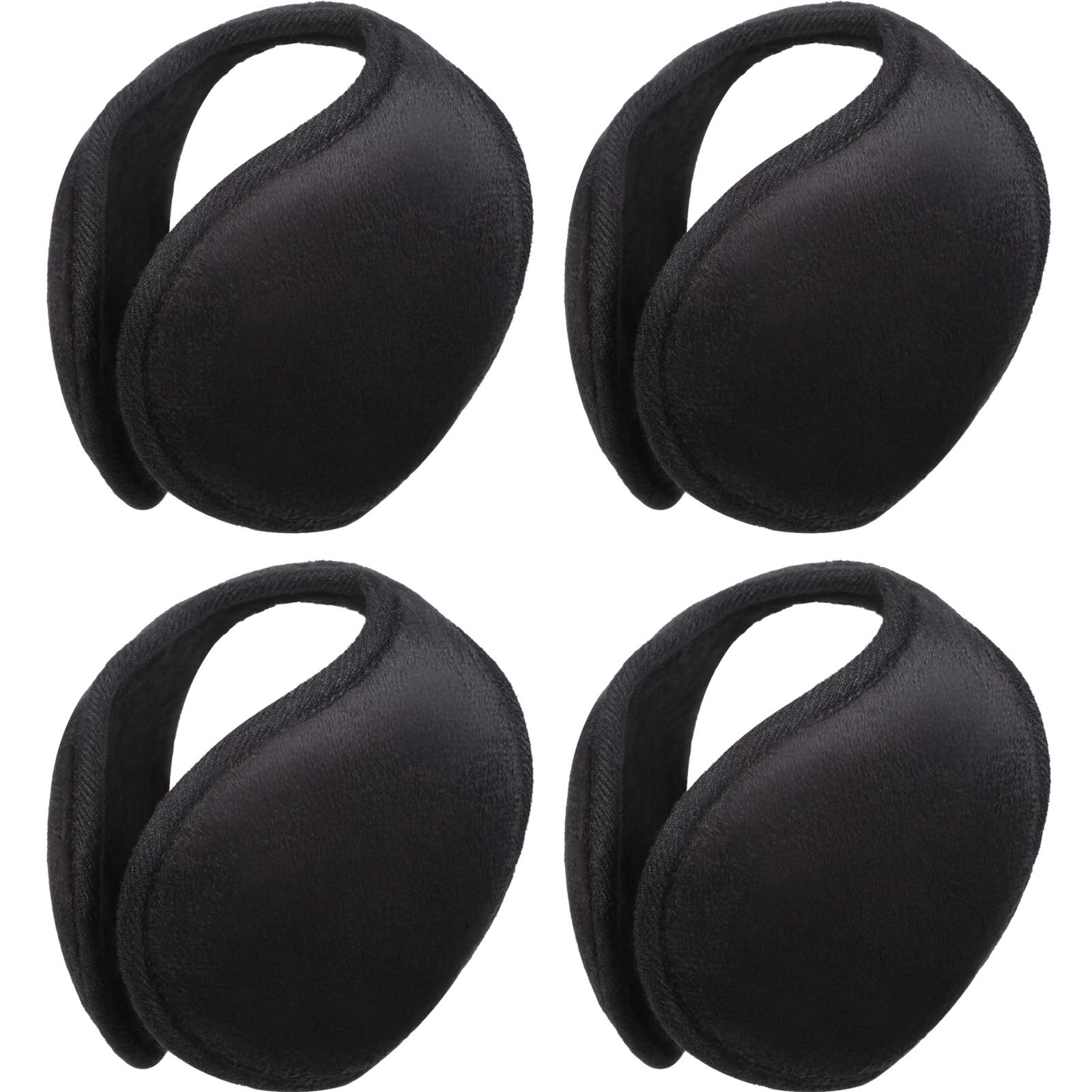 Ear Muffs For Winter Ear Warmer Ear Covers Over The Head Ear Muffs for Men Women Outdoor(Black,4 Pieces)