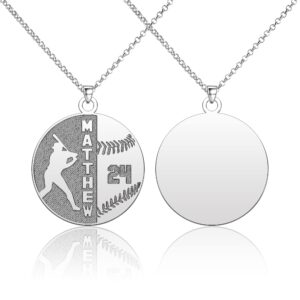 SexyMandala Baseball Necklace Number Necklace Custom Sports Number Pendant Necklace Gold Personalized 925 Sterling Silver