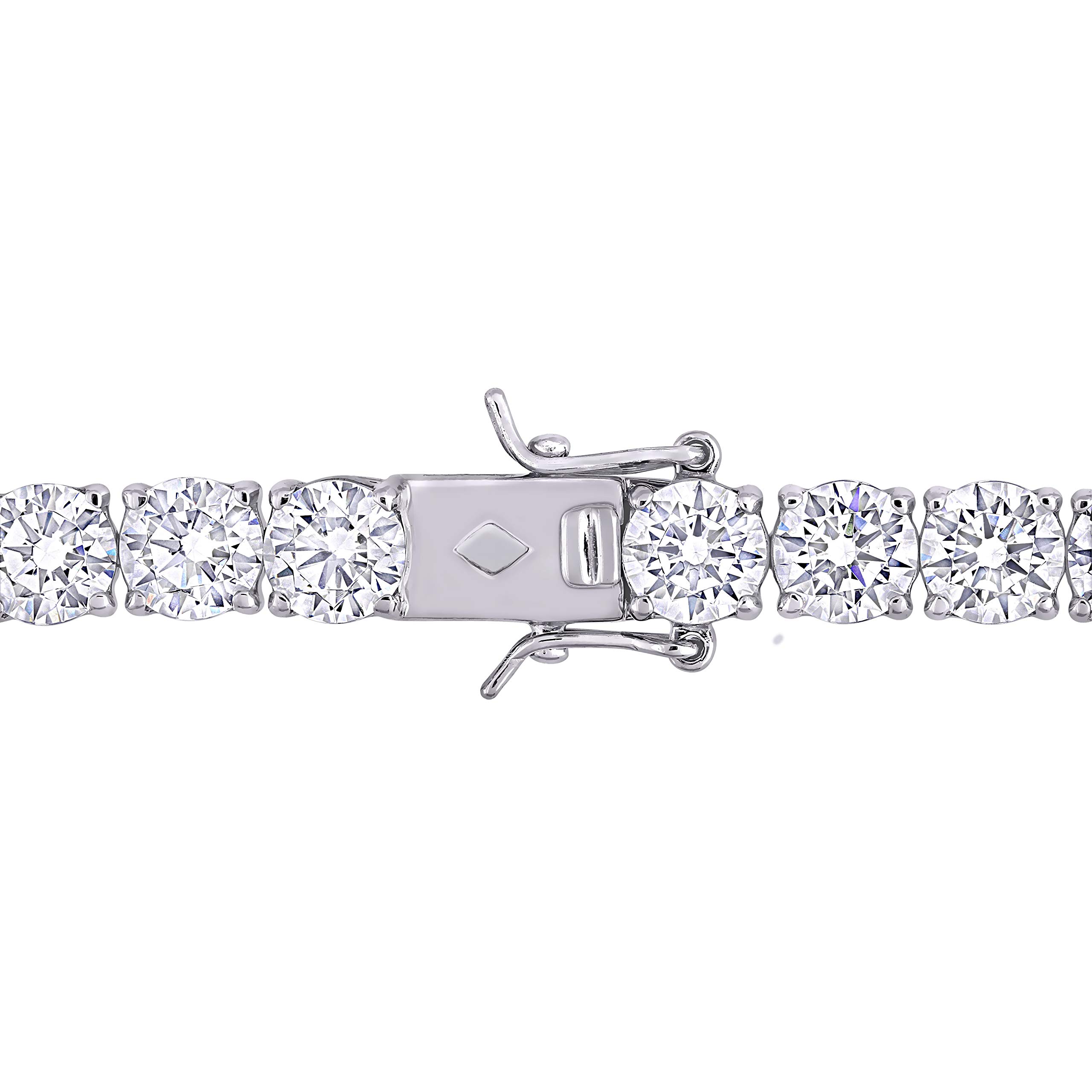 Abbie+Cleo 41 CT TGW Women's Cubic Zirconia Tennis Bracelet - Pulseras de Tenis Para Mujeres - 925 Sterling Silver - 6x6mm (Round - 7.25in Length)