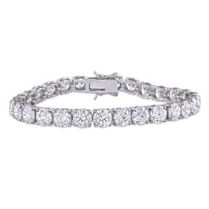 abbie+cleo 41 ct tgw women's cubic zirconia tennis bracelet - pulseras de tenis para mujeres - 925 sterling silver - 6x6mm (round - 7.25in length)