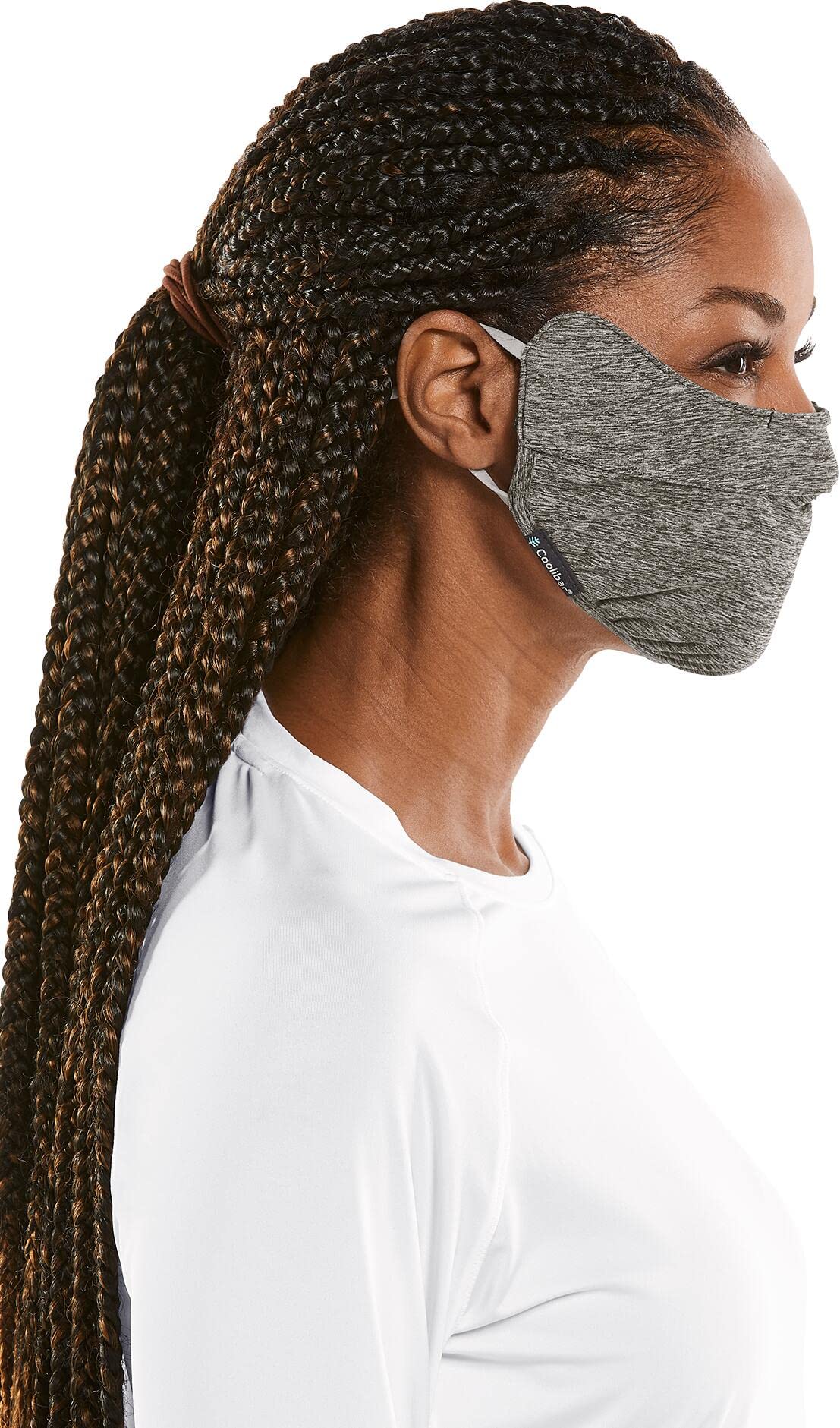 Coolibar UPF 50+ Men's Women's Zenith UV Mask - Sun Protective (Small/Medium- Charcoal Heather)