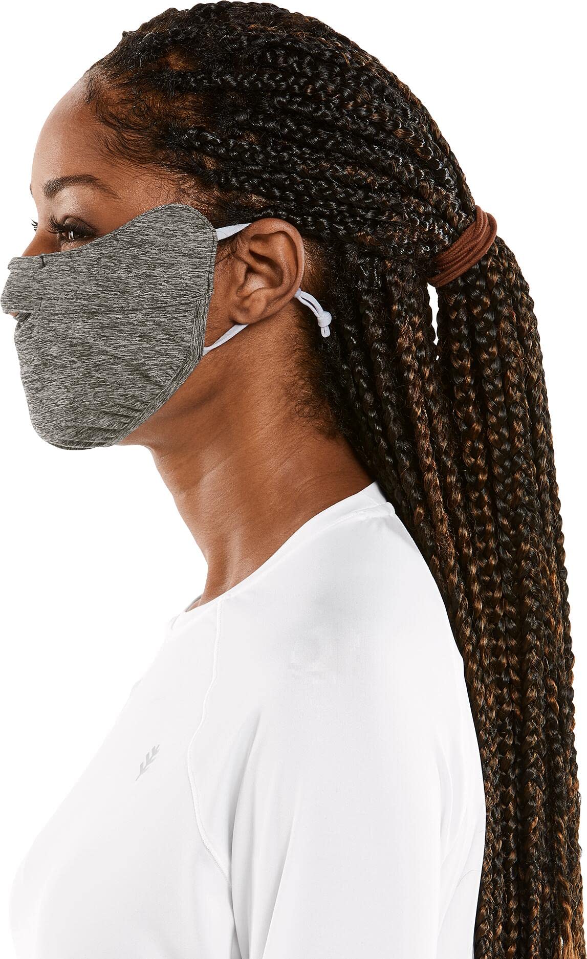 Coolibar UPF 50+ Men's Women's Zenith UV Mask - Sun Protective (Small/Medium- Charcoal Heather)