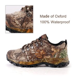 8 Fans Men's Waterproof Trekking Hiking Shoes,Lightweight Camo Walking Hunting Sneakers with Memory Foam Insole for Men&Women…Size 12