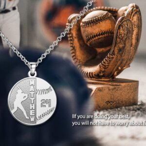 SexyMandala Baseball Necklace Number Necklace Custom Sports Number Pendant Necklace Gold Personalized 925 Sterling Silver