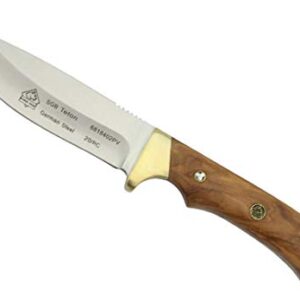 Puma SGB Teton Olive Wood Hunting Knife with Leather Sheath