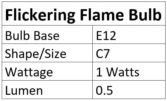 Tupkee C7 Flickering Flame Bulb – 1W, Light Bulb with Orange Glow That flickers and Dances up and Down - Replacement for E12 Base Christmas Candolier Window Candle - 2/Pkg