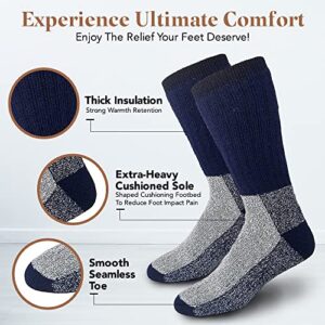 Debra Weitzner Merino Wool Thermal Socks For Men and Women - Cold Weather Extra-Warm Winter Boot Socks (3 Pairs)