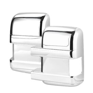 x autohaux pair chrome abs side door full mirror covers for ford f250 f350 f450 super-duty 2008-2016