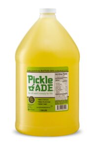 pickleade, dill pickle brine juice, replaced electrolytes and reduces muscle cramps, 1 gal (128oz)