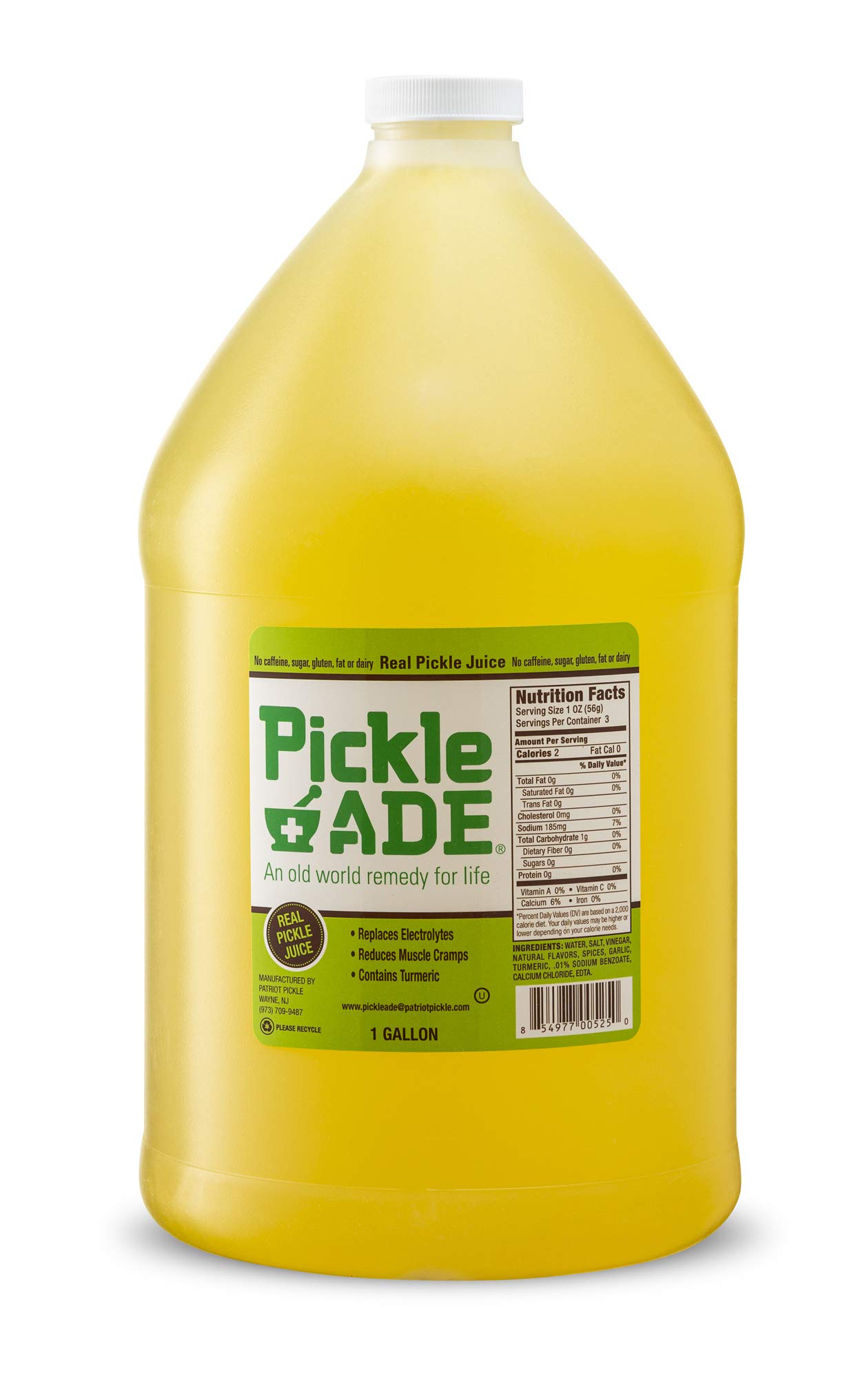 PickleAde, Dill Pickle Brine Juice, Replaced Electrolytes and Reduces Muscle Cramps, 1 Gal (128oz)