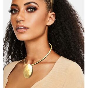 Barode African Choker Necklace Gold Round Necklaces Gothic Chunky Statement Necklaces and Earrings Set Jewelry for Women