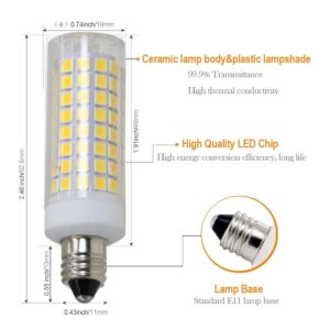 Yuyilight [4-Pack] E11 led Bulb, 90W Equivalent Halogen Replacement Lights, Dimmable, Mini Candelabra Base, 800 Lumens, Warm White 3000K, AC110V/ 120V/ 130V, Replaces T4 /T3 JD e11 Light Bulb.