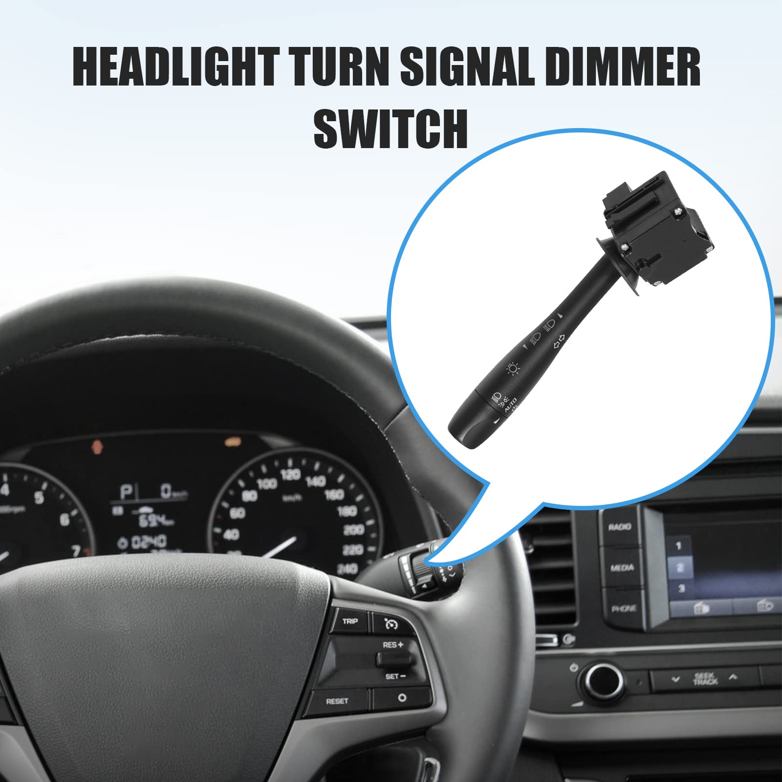 20940369 Headlight Turn Signal Dimmer Switch Blinker Lever Compatible with 2004-2012 Chevy Malibu, 2005-2011 Pontiac G6, 2007-2009 Saturn Aura, Replaces# D6253E, SW8004