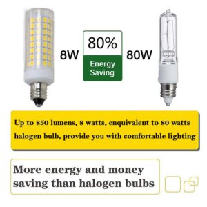 Yuyilight [4-Pack] E11 led Bulb, 90W Equivalent Halogen Replacement Lights, Dimmable, Mini Candelabra Base, 800 Lumens, Warm White 3000K, AC110V/ 120V/ 130V, Replaces T4 /T3 JD e11 Light Bulb.