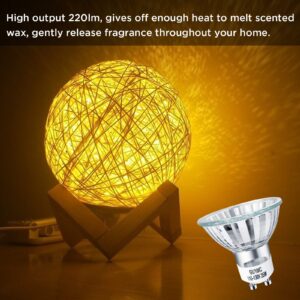 6Packs Halogen GU10 Bulb,120V 25W Bulb,Dimmable Light Bulb With Glass Cover,High Brightness Halogen Flood Light Bulb,Replacement Bulb for Candle Warmer,Scent Wax Burner,Track Lighting,Warm White 2700K