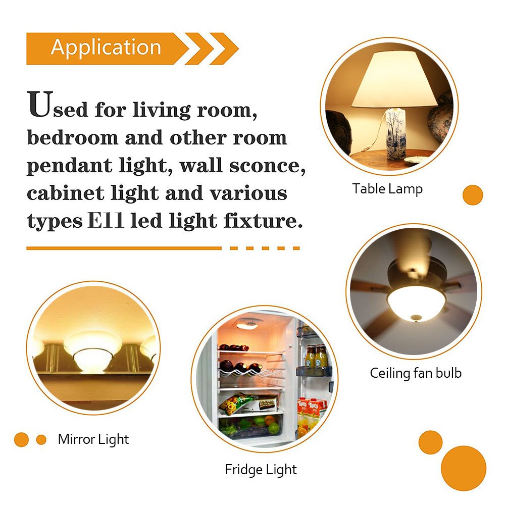 Yuyilight [4-Pack] E11 led Bulb, 90W Equivalent Halogen Replacement Lights, Dimmable, Mini Candelabra Base, 800 Lumens, Warm White 3000K, AC110V/ 120V/ 130V, Replaces T4 /T3 JD e11 Light Bulb.