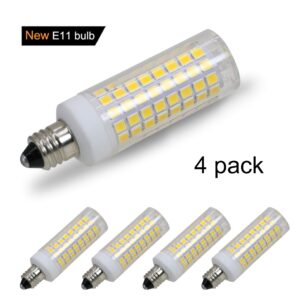 Yuyilight [4-Pack] E11 led Bulb, 90W Equivalent Halogen Replacement Lights, Dimmable, Mini Candelabra Base, 800 Lumens, Warm White 3000K, AC110V/ 120V/ 130V, Replaces T4 /T3 JD e11 Light Bulb.