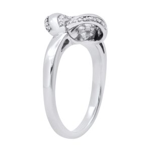 Dazzlingrock Collection 0.25 Carat (ctw) Round White Diamond Ladies Cluster Love Knot Promise Ring 1/4 CT, Sterling Silver, Size 7