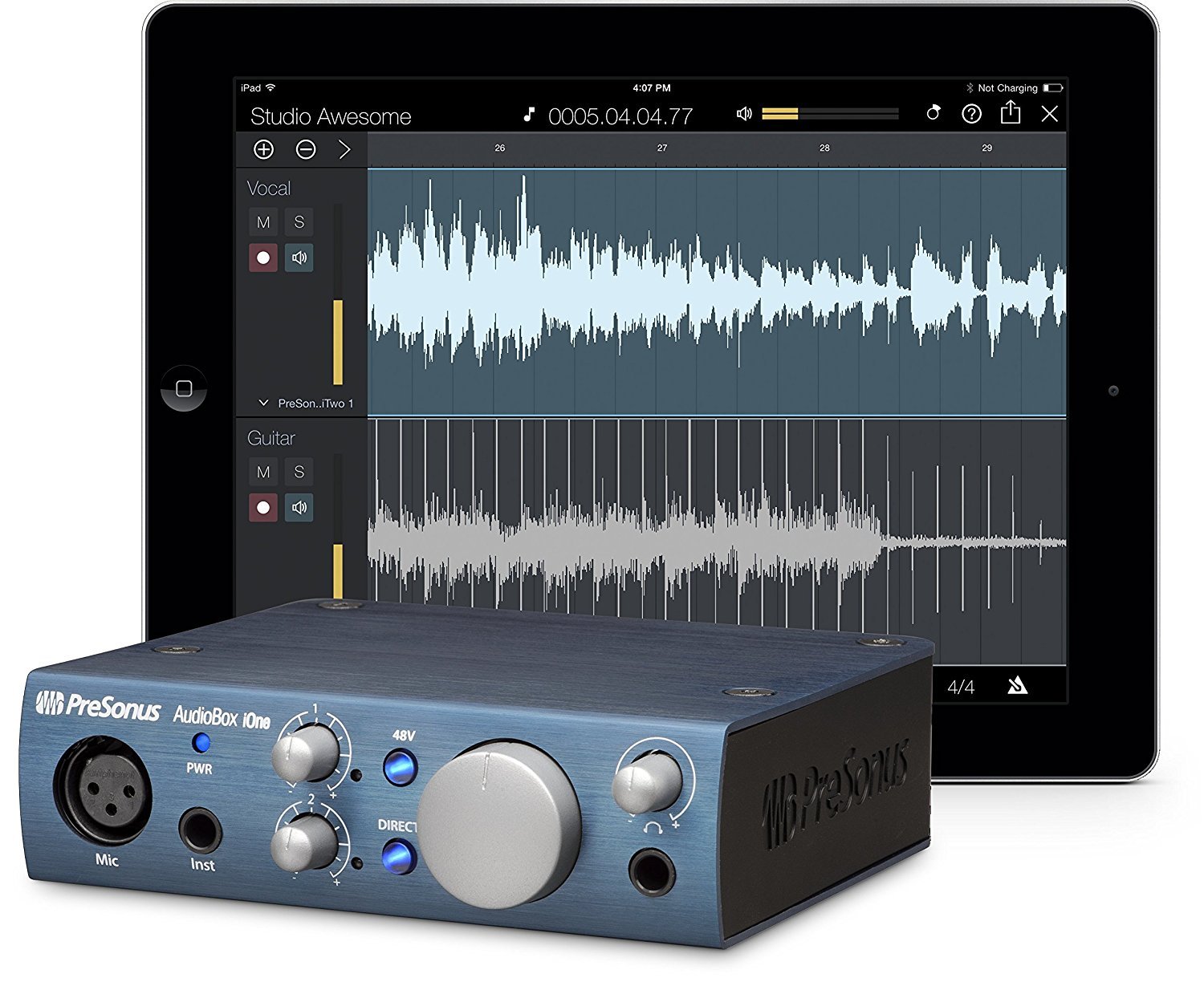 PreSonus AudioBox Ione 2x2 Audio Recording Interface for USB/iPad and iOS Devices Studio Bundle with Studio One Artist Software Pack