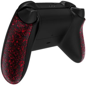 eXtremeRate Controller Grip Cover for Xbox Core, Textured Red Non-Slip Improvement Back Panels Accessories, Replacement Side Rails Shell for Xbox Series X & S Controller [Controller Excluded]