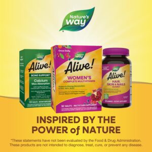 Nature's Way Alive! Women’s Complete Multivitamin, Supports Energy Metabolism and Hair, Skin & Nails*, B-Vitamins, 50 Tablets (Packaging May Vary)