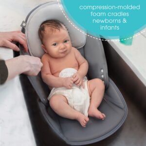 Summer Infant Snug Support in-Sink Bather – Bathe Newborns up to 6 Months with Confidence Right in The Sink - Compression-Molded Foam Baby Bath Sink Cushion is Adjustable and Includes Anti-Slip Grips