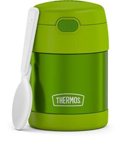 thermos funtainer insulated food jar – 10 ounce, lime – kid friendly food jar with foldable spoon