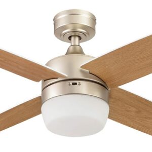 Prominence Home Atlas, 44 Inch Modern Indoor LED Ceiling Fan with Light and Remote Control, Dual Mounting Options, Dual Finish Blades, Reversible Motor - 51470-01 (Champagne)