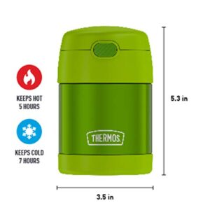 THERMOS FUNTAINER Insulated Food Jar – 10 Ounce, Lime – Kid Friendly Food Jar with Foldable Spoon