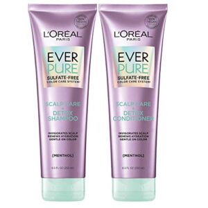 l'oreal paris everpure scalp care + detox sulfate free shampoo & conditioner, 8.5 ounce (set of 2)