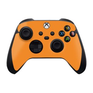 mighty skins skin compatible with xbox series x and s controller - solid orange | protective, durable, and unique vinyl decal wrap cover | easy to apply and change styles | made in the usa