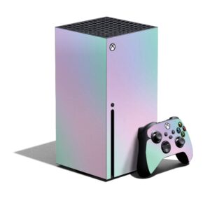 mighty skins skin compatible with xbox series x bundle - cotton candy | protective, durable, and unique vinyl decal wrap cover | easy to apply and change styles | made in the usa (mixbserxcmb-cotton candy)