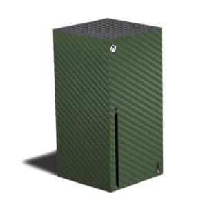 mighty skins carbon fiber skin compatible with xbox series x - solid olive protective, durable textured carbon fiber finish easy to apply and change styles made in the usa (cf-mixbserx-solid olive)