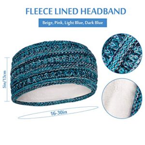 Whaline Ear Warmer Headband for Women Pink Blue Confetti Thick Crochet for Men Women Girl Outdoor Sports Skiing Camping Hiking, 4 Pack