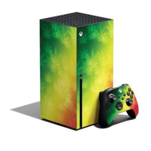 mighty skins skin compatible with xbox series x bundle - rasta rainbow | protective, durable, and unique vinyl decal wrap cover | easy to apply and change styles | made in the usa