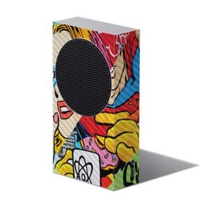 mighty skins carbon fiber skin compatible with xbox series s - cartoon mania | protective, durable textured carbon fiber finish | easy to apply | made in the usa